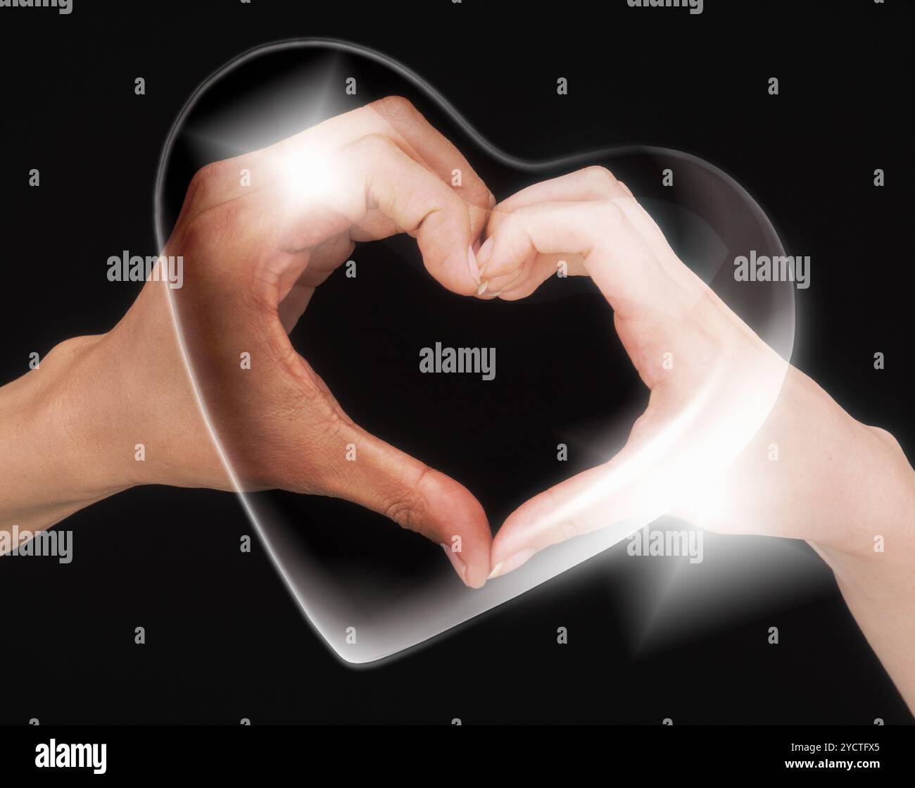 Woman hands two heart hi-res stock photography and images - Alamy
