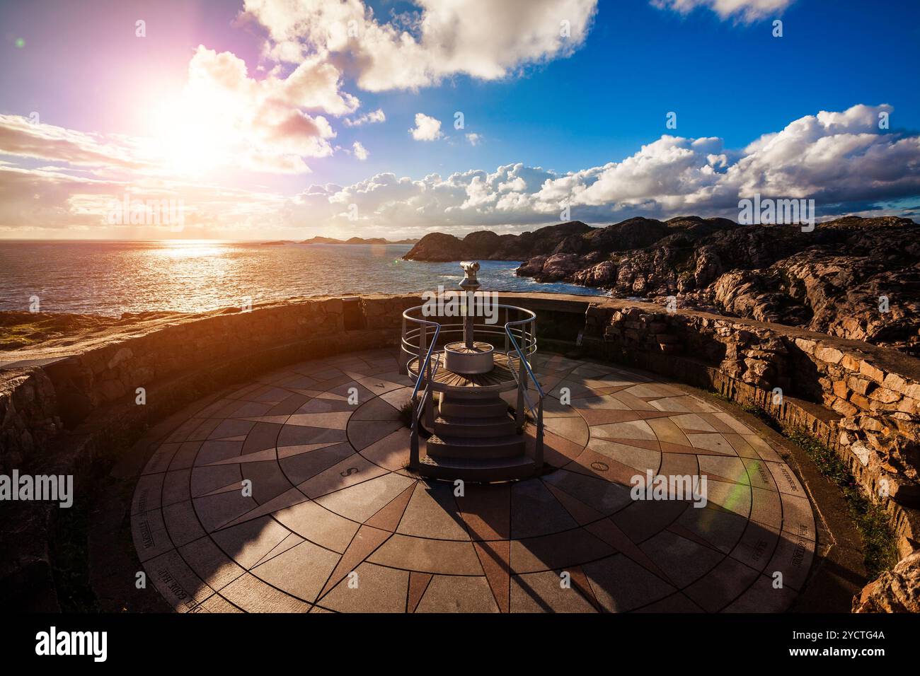 Lookout Lindesnes Fyr Lighthouse, Beautiful Nature Norway Stock Photo ...