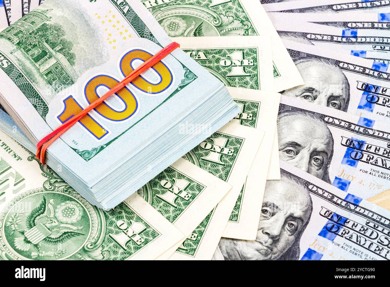 Folded hundred dollar bills hi-res stock photography and images - Alamy