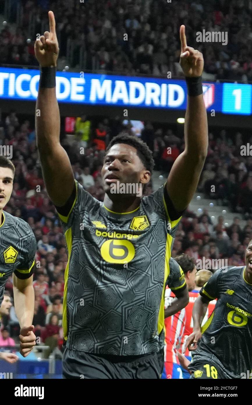 Madrid, Spain. 23rd Oct, 2024. Celebration Goal 9 Jonathan David of ...