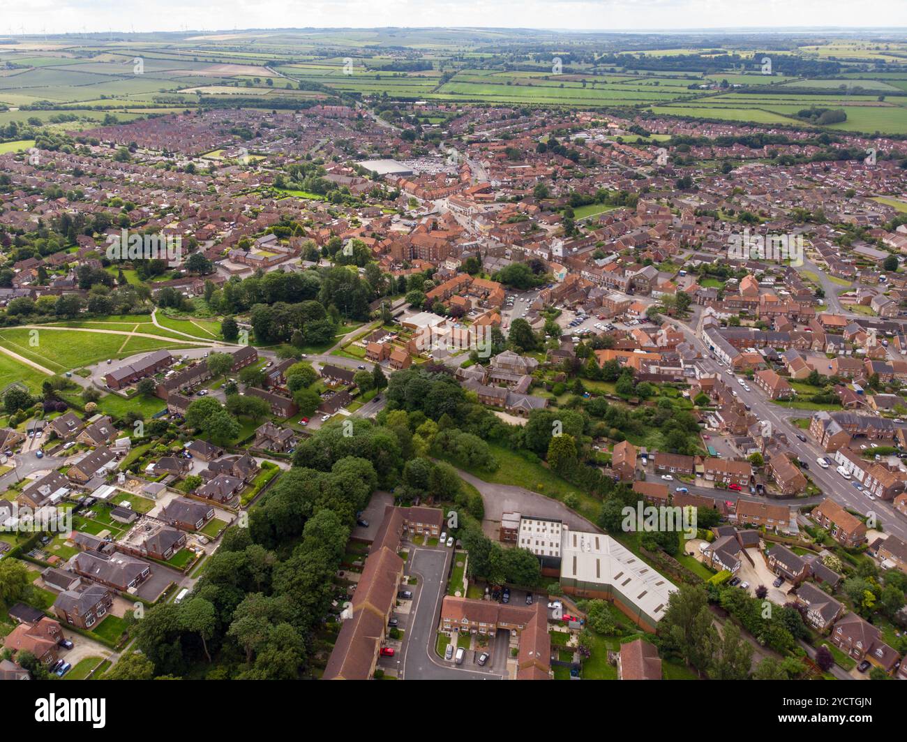 Aerial photo of the UK town of York in North Yorkshire England showing ...