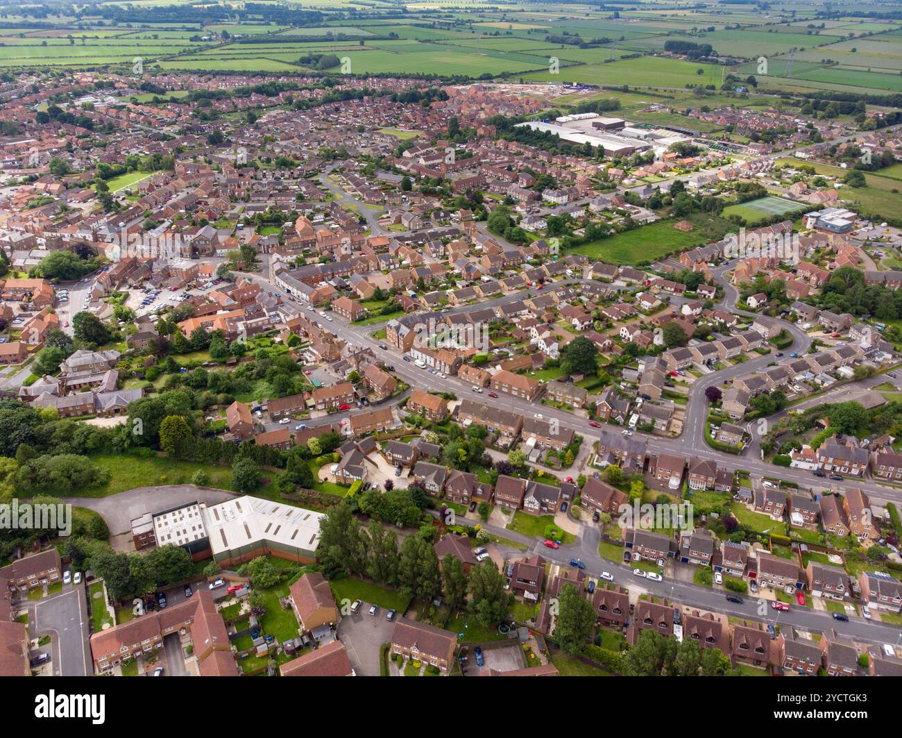 Aerial photo of the UK town of York in North Yorkshire England showing ...