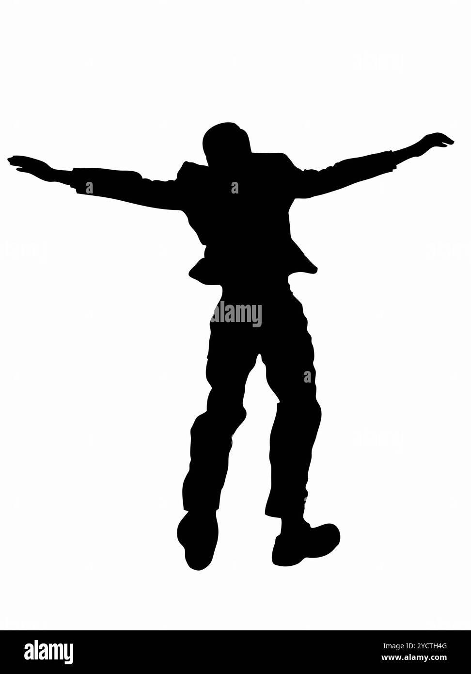 Man jumping back Black and White Stock Photos & Images - Alamy