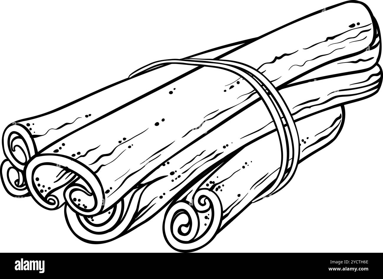 Cinnamon Sticks Isolated Outline Illustration Stock Vector Image & Art ...