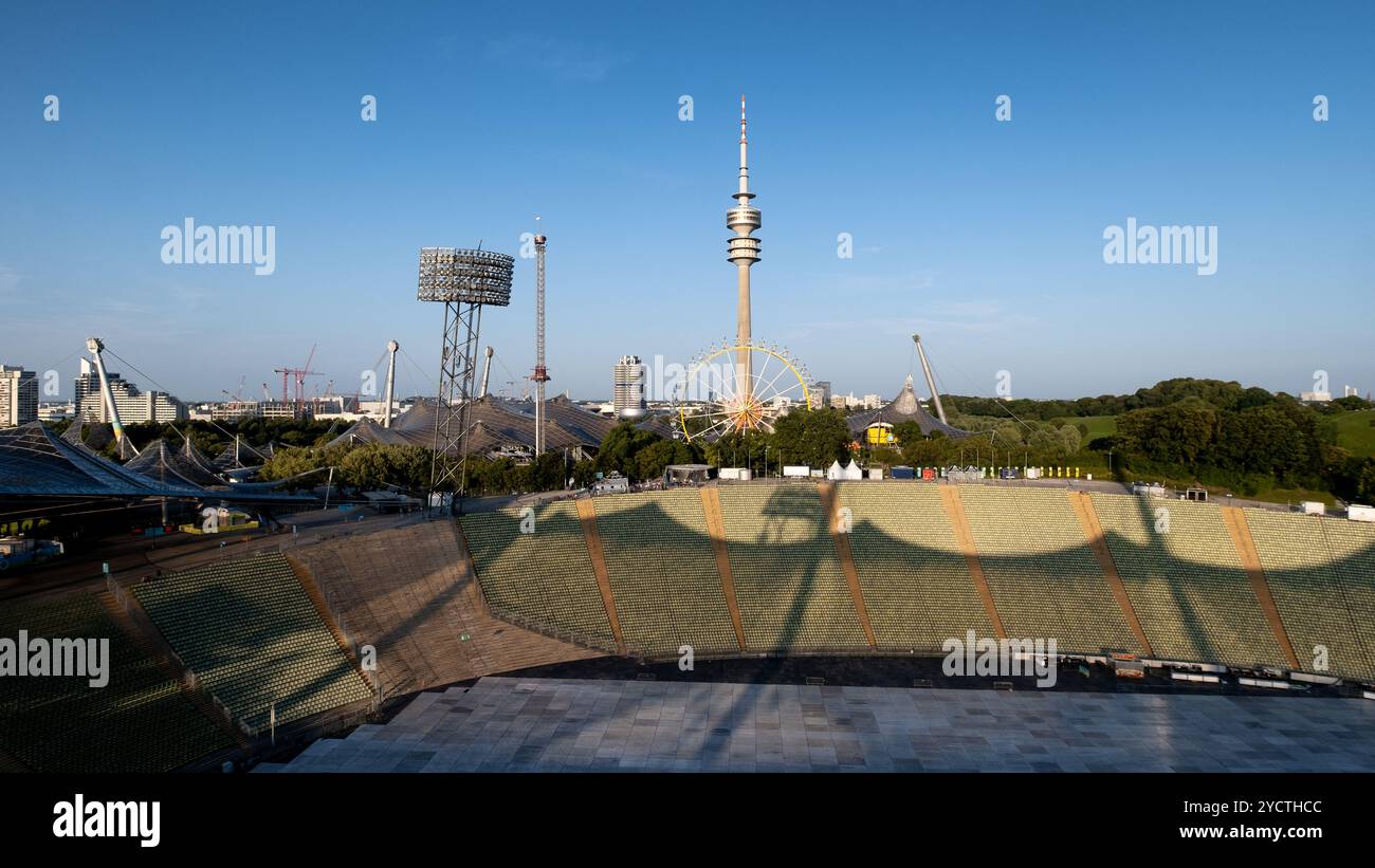 View of the Olympic Tower and the stadium from the roof of the Olympic ...