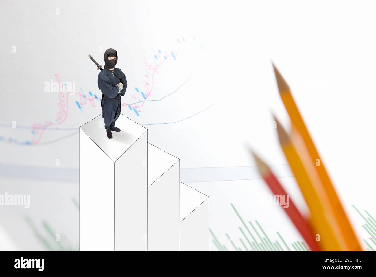 Ninja and graphs Stock Photo - Alamy