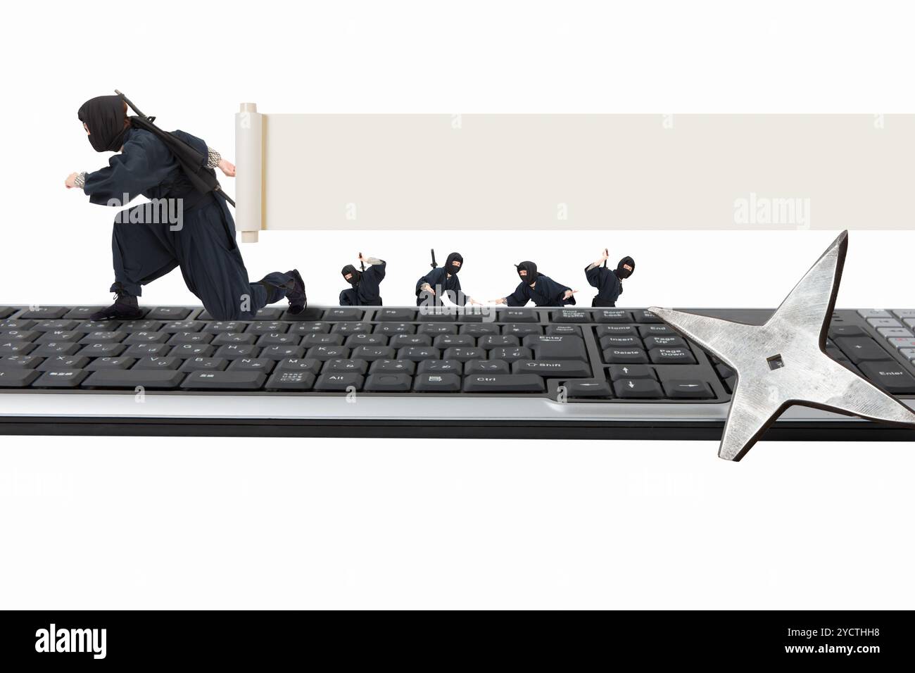 Keyboard and ninja Stock Photo - Alamy