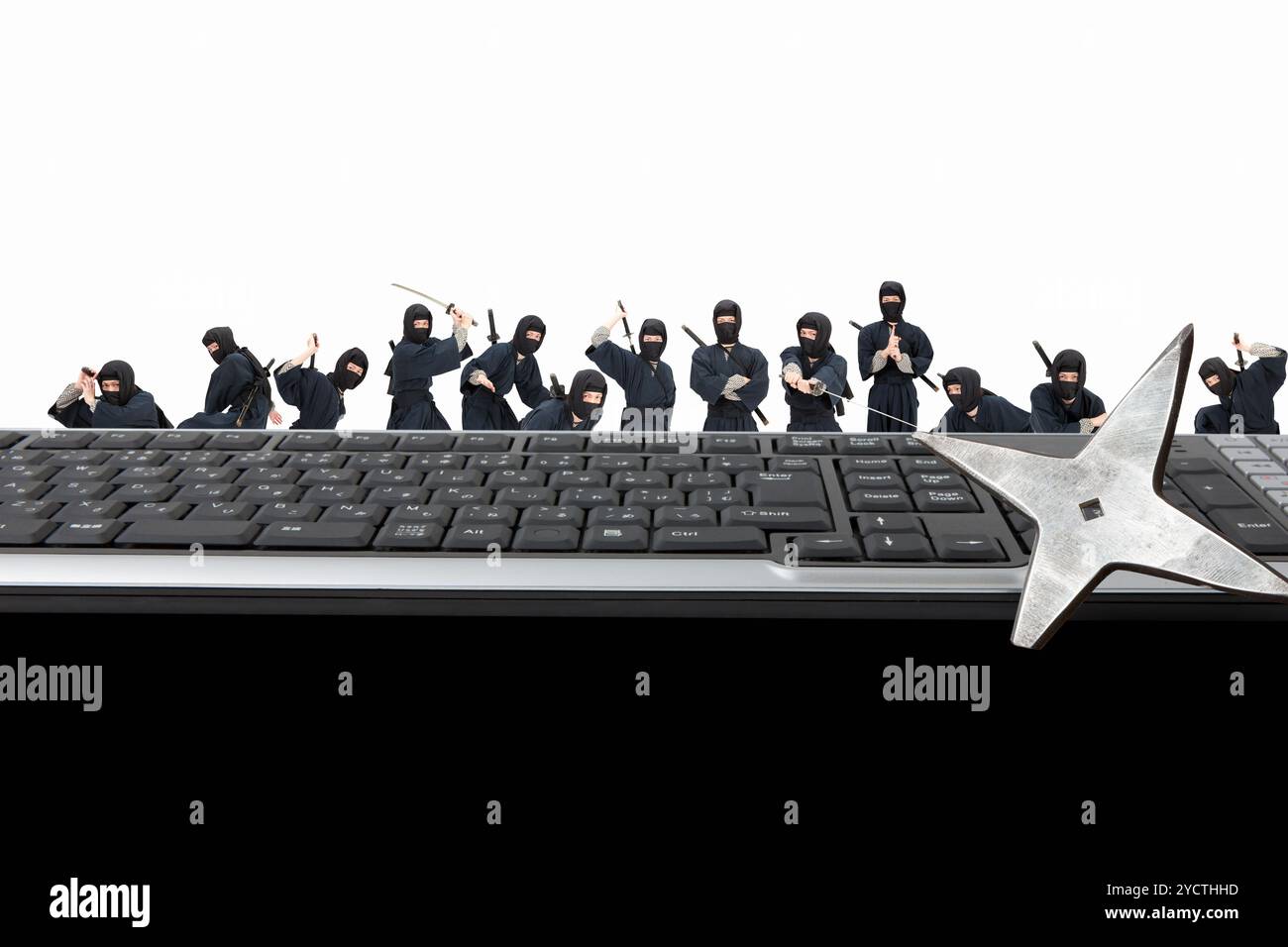 Keyboard and ninja Stock Photo - Alamy