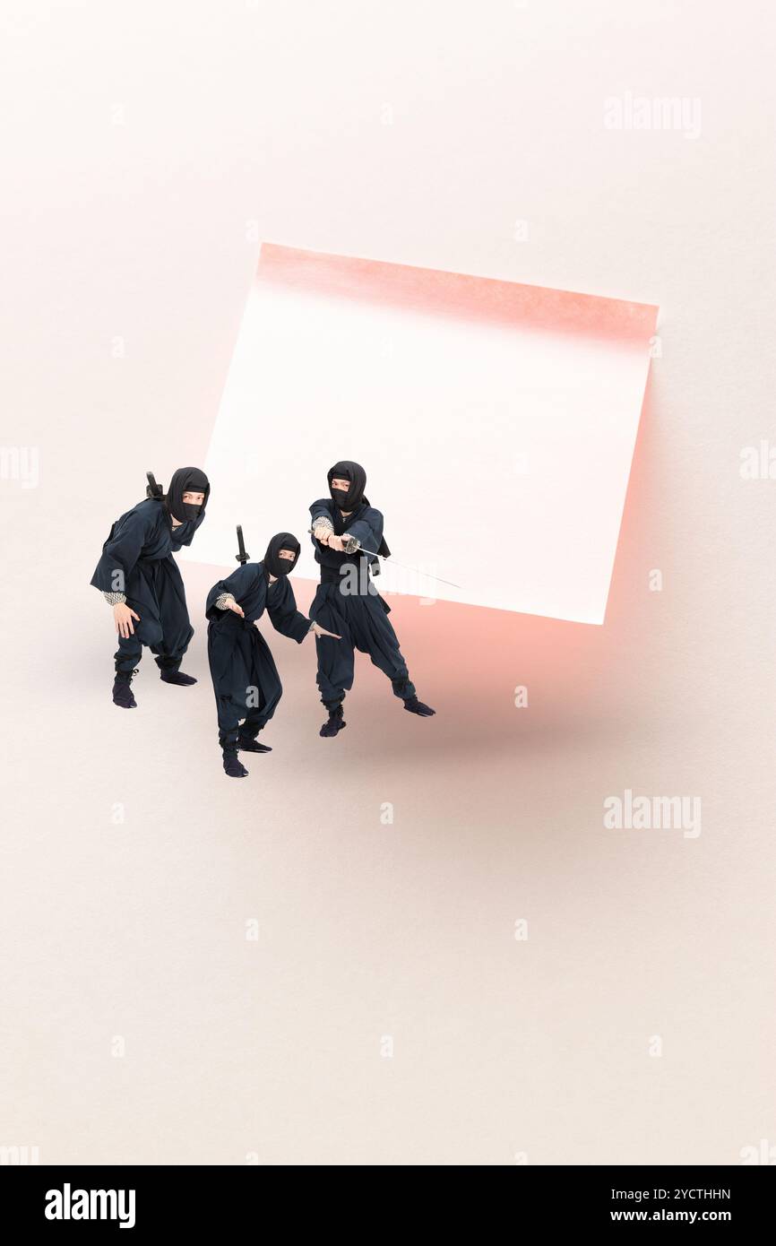 Ninjas and sticky notes Stock Photo - Alamy