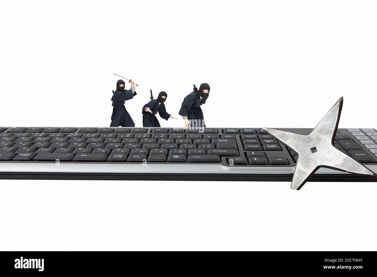 Keyboard and ninja Stock Photo - Alamy