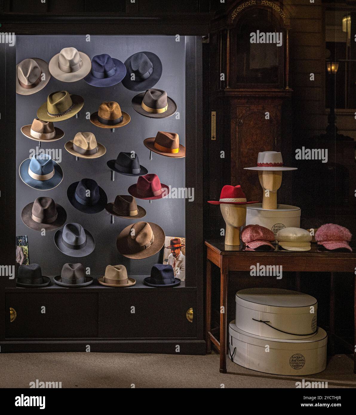 Lock & Co. Hatters in London,display of hats Stock Photo - Alamy