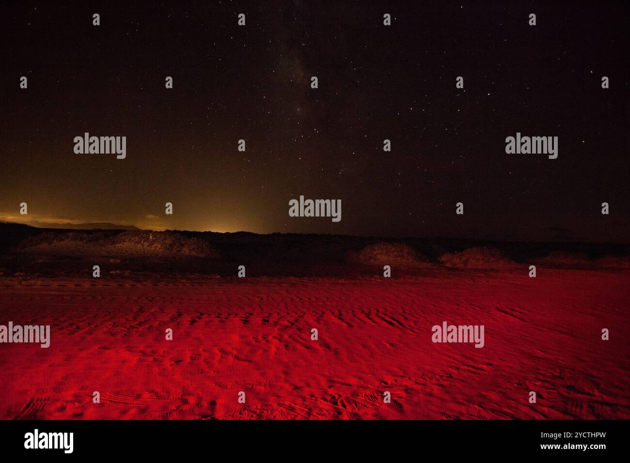 Epic view of a night sky filled with golden and red starlight Stock ...