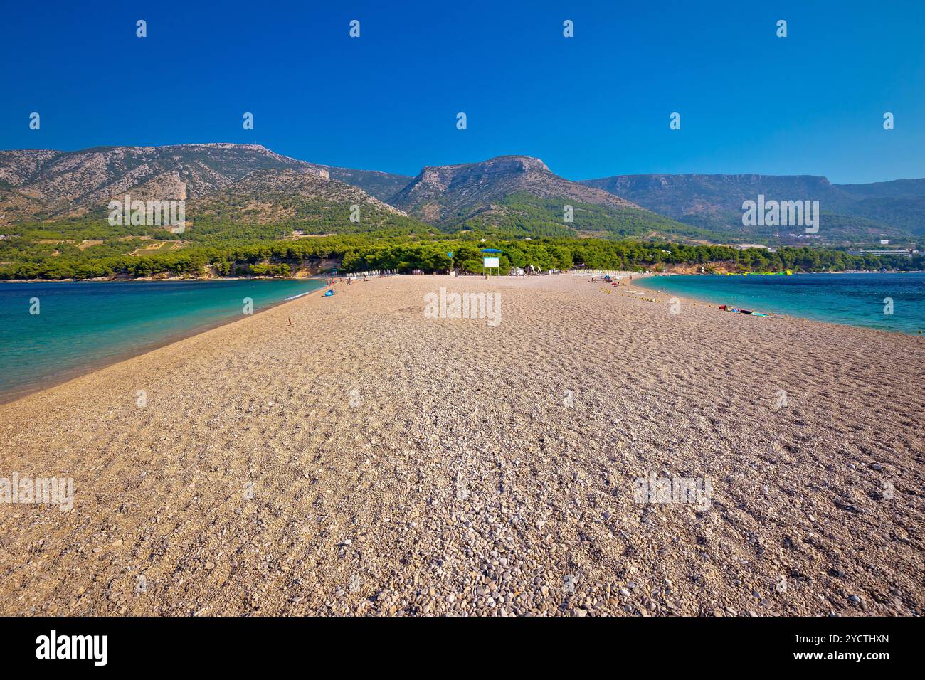Famous Zlatni Rat beach on Brac island Stock Photo - Alamy