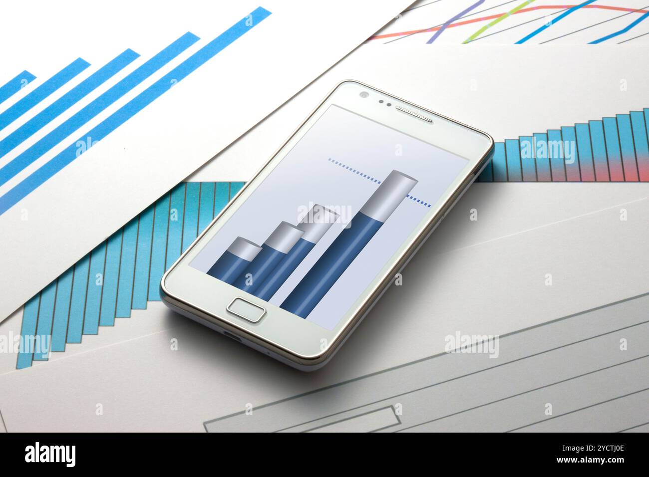 Smartphones and graphical documents Stock Photo - Alamy