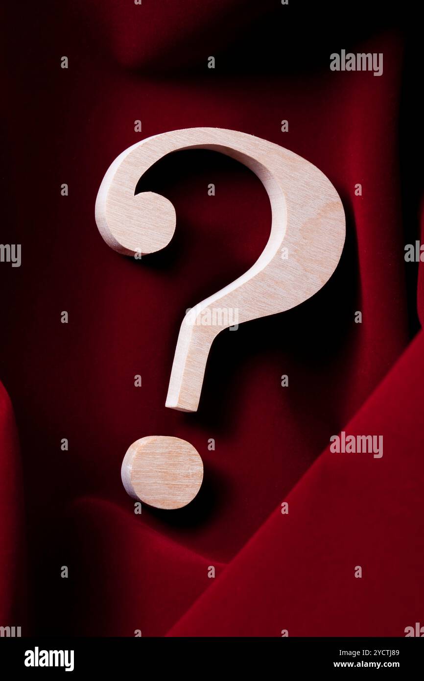 Wood carving question mark Stock Photo - Alamy