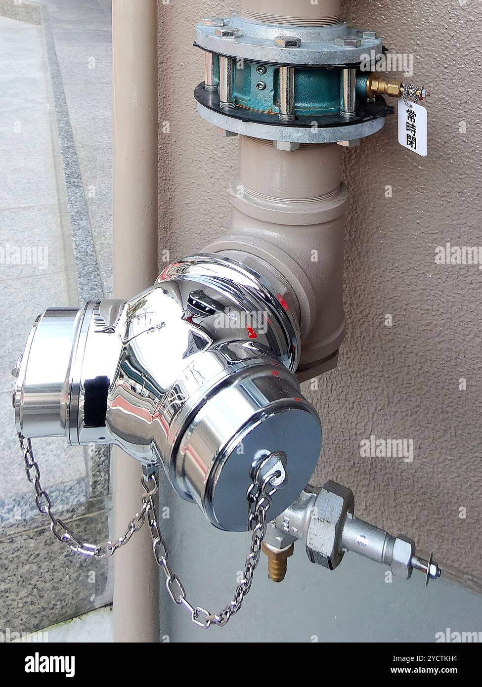 Fire extinguishing water outlet in an apartment building Stock Photo ...