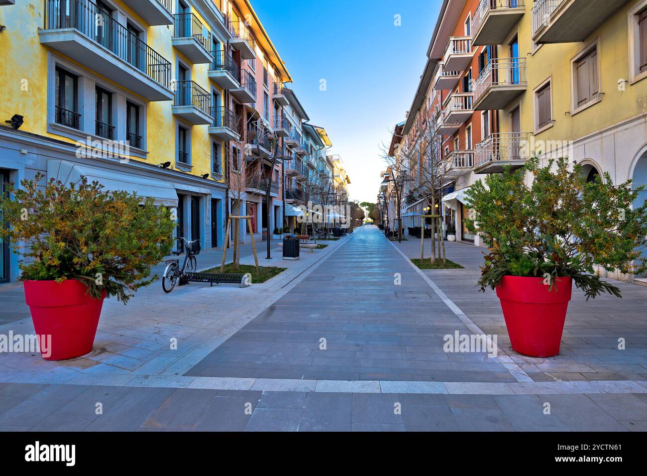 Town of grado tourist promenade street Stock Photo - Alamy