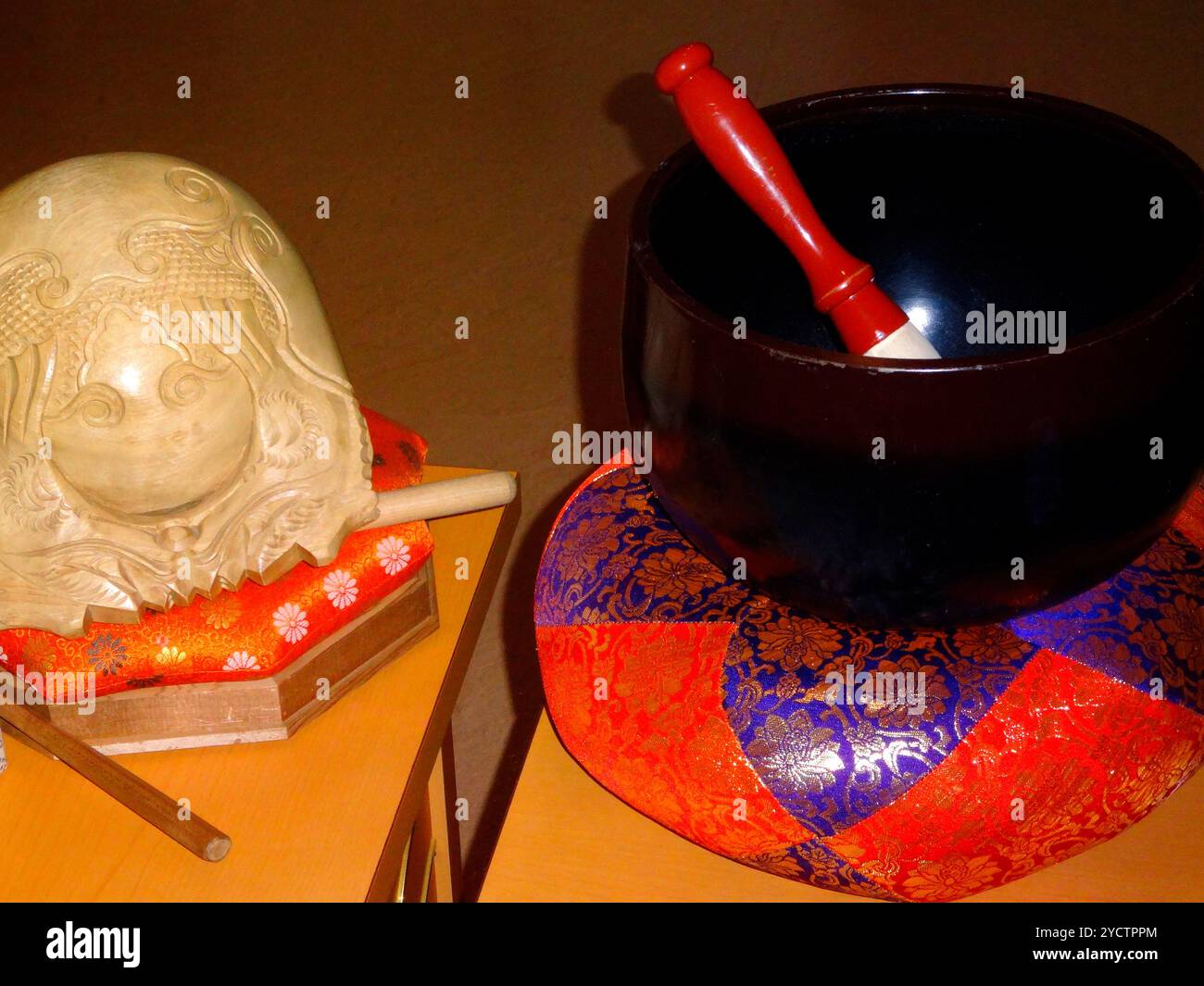 Wooden fish and orin Stock Photo - Alamy