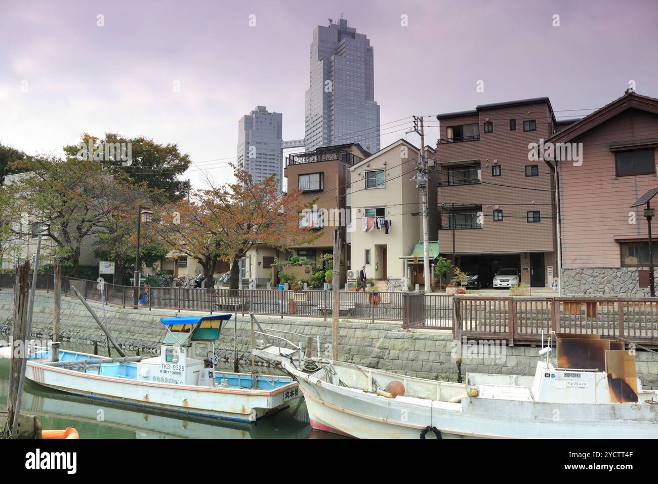 Tsukududani moat and St. Luke's Tower Stock Photo - Alamy