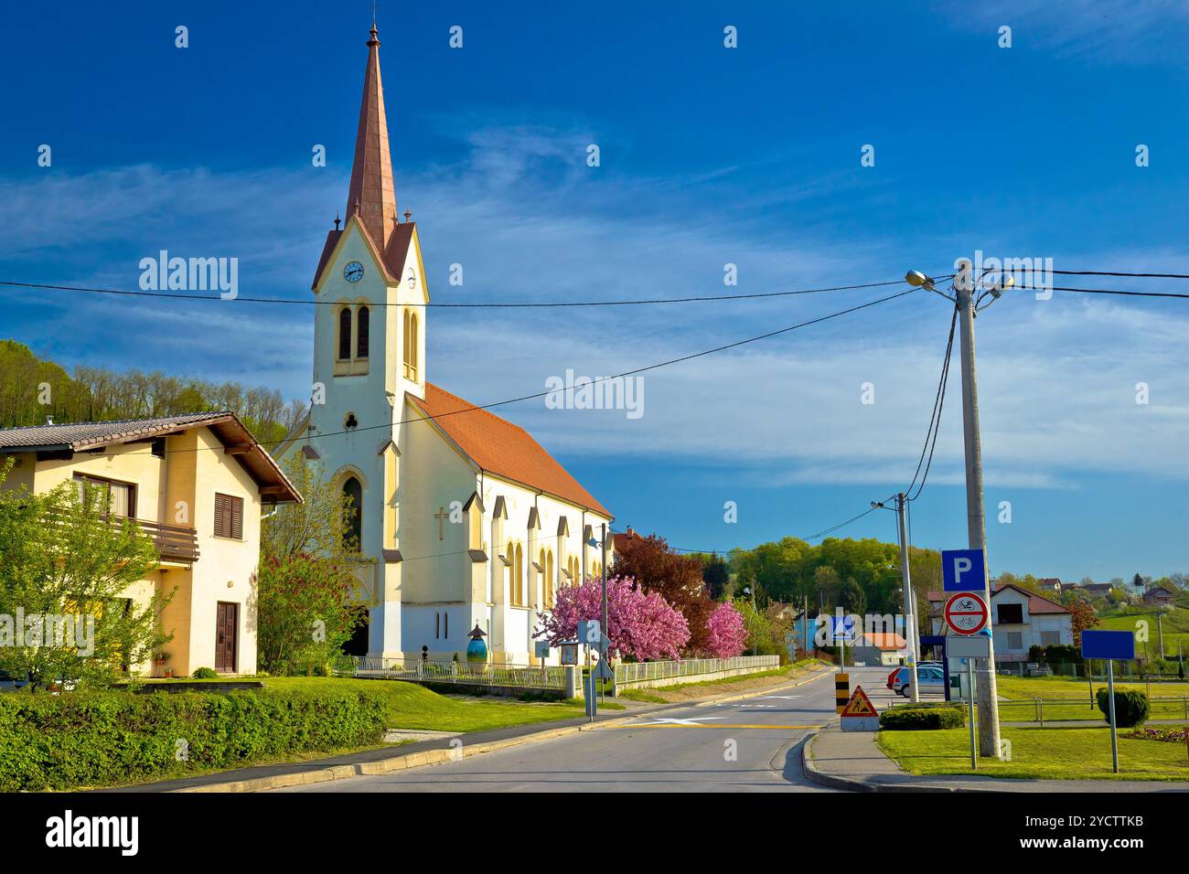 View of village road hi-res stock photography and images - Alamy