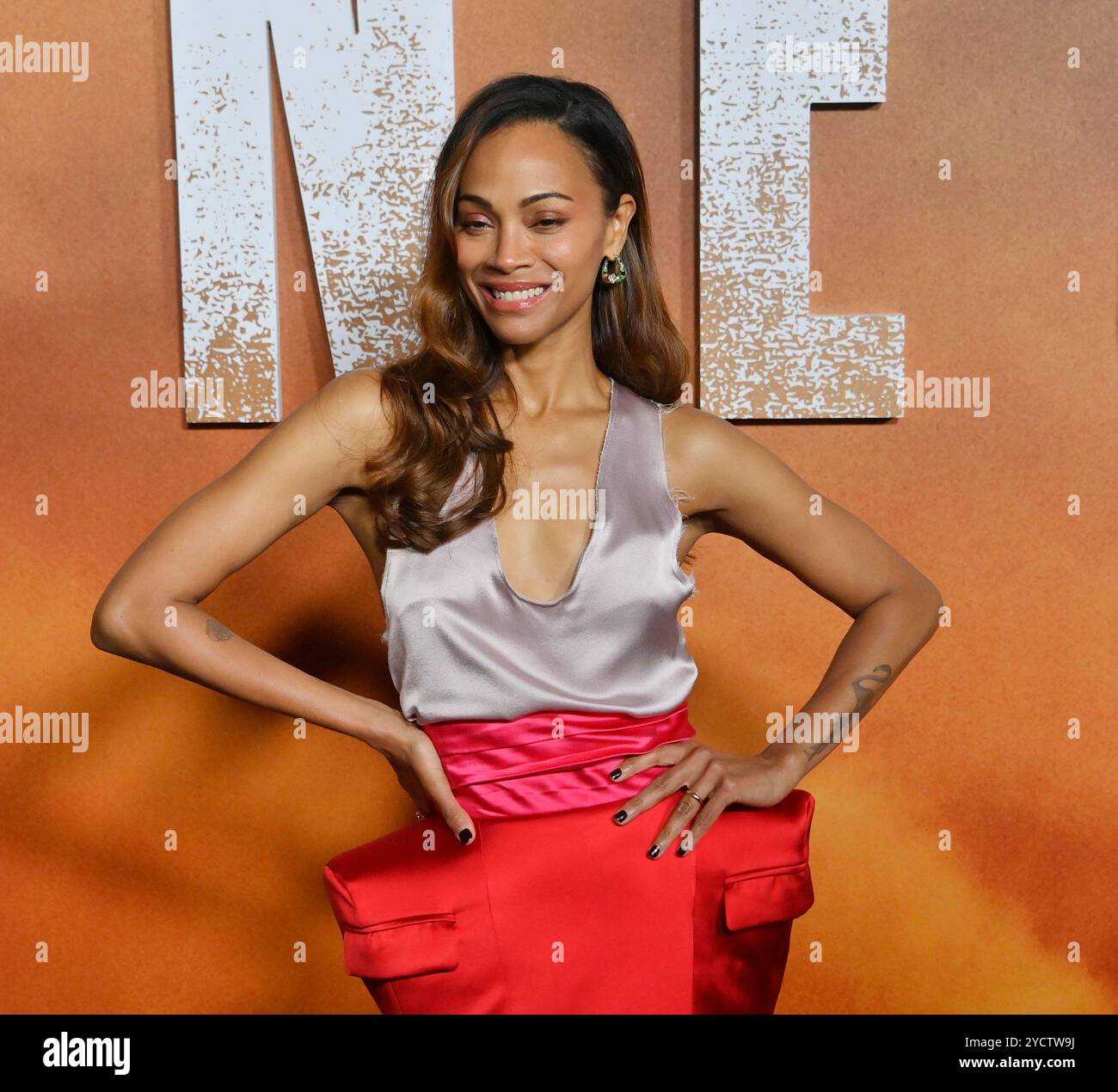 Cast member Zoe Saldana arrives for the "Special Ops: Lioness" season 2 ...