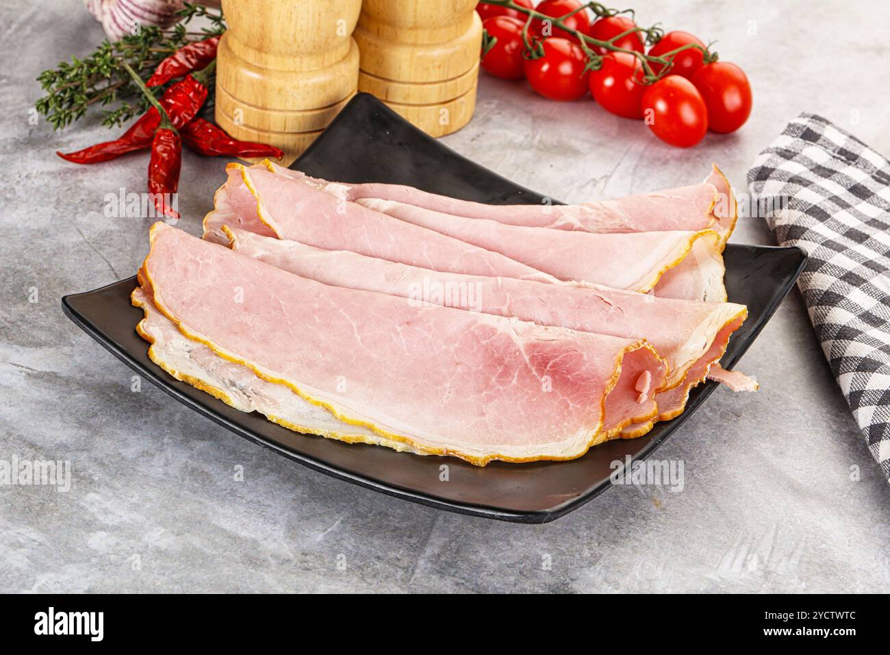 Italian Prosciutto Kotto snack appetizer in the plate Stock Photo - Alamy