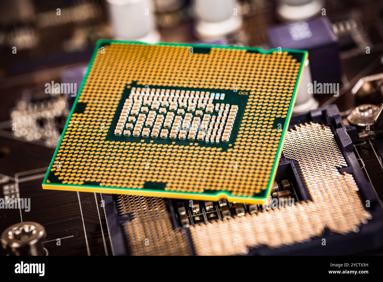 Modern processor and motherboard Stock Photo - Alamy