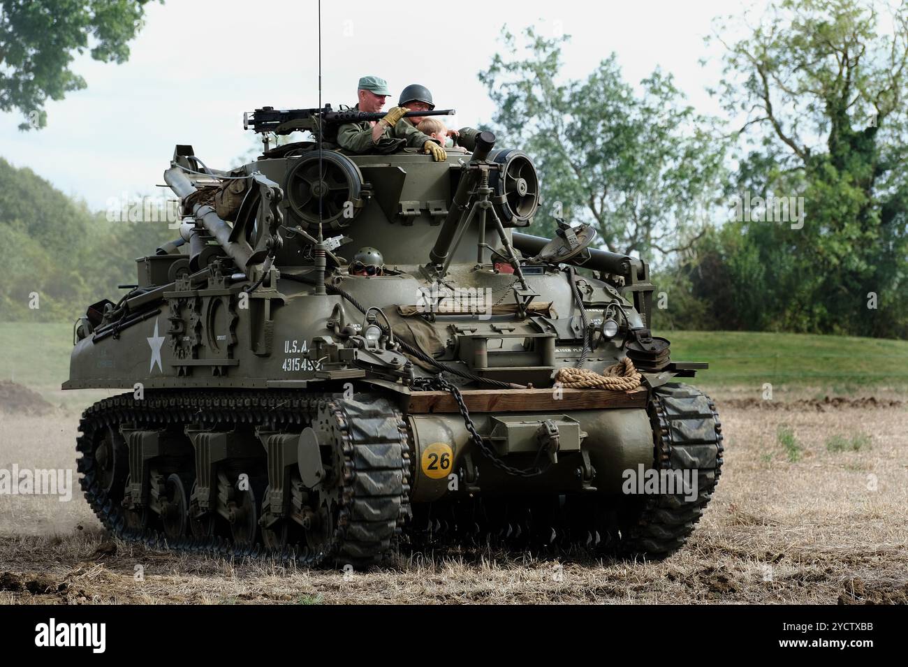 Tank recovery vehicle based on Sherman chassis Stock Photo - Alamy
