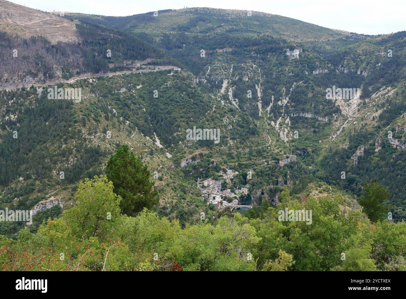 the Village of Saint Chély du Tarn in the Gorges du Tarn in France from ...