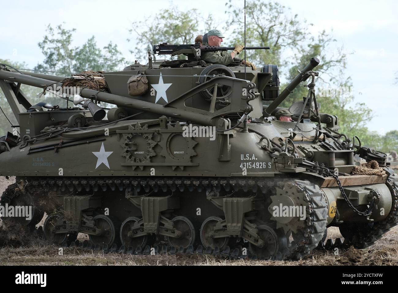 Tank recovery vehicle based on Sherman chassis Stock Photo - Alamy