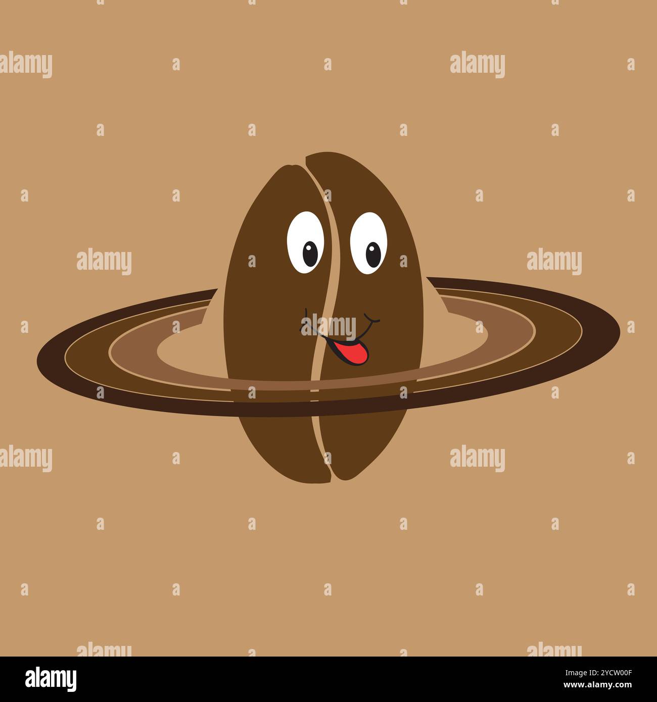 Cute coffee bean symbol with three circles Stock Vector Image & Art - Alamy