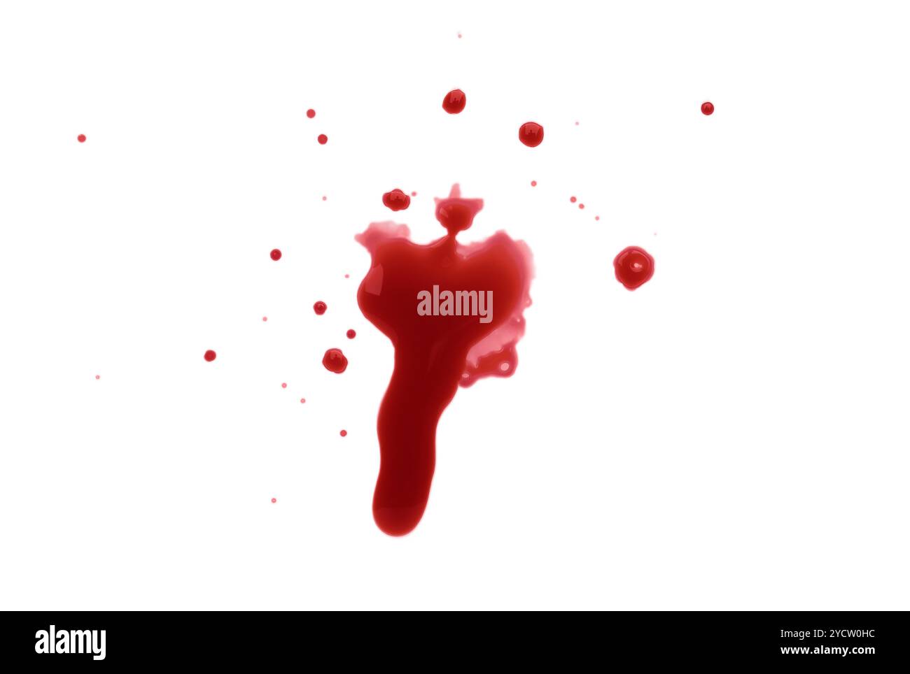 Stain of blood isolated on white, top view Stock Photo - Alamy
