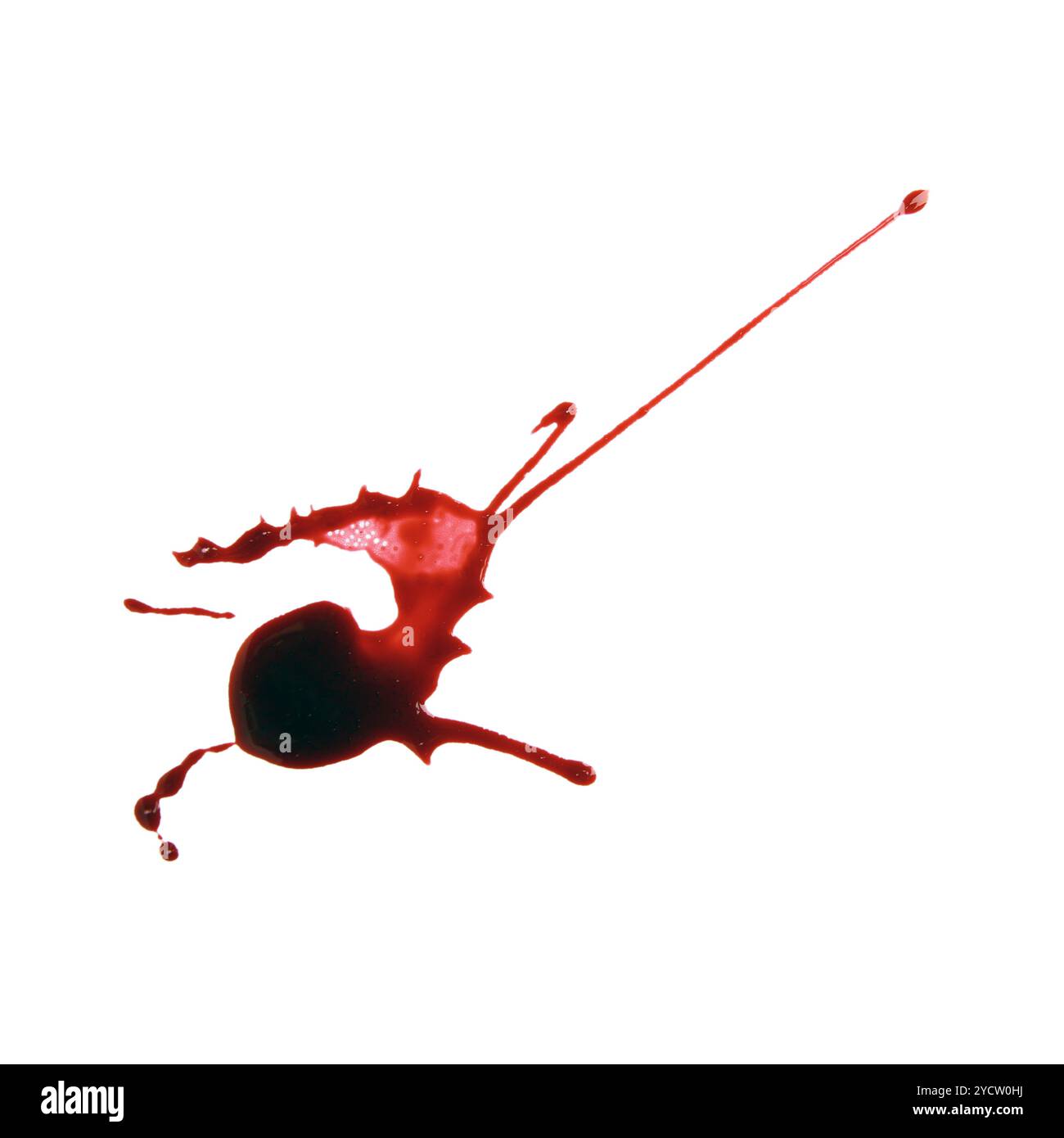 Splash of blood isolated on white, top view Stock Photo - Alamy