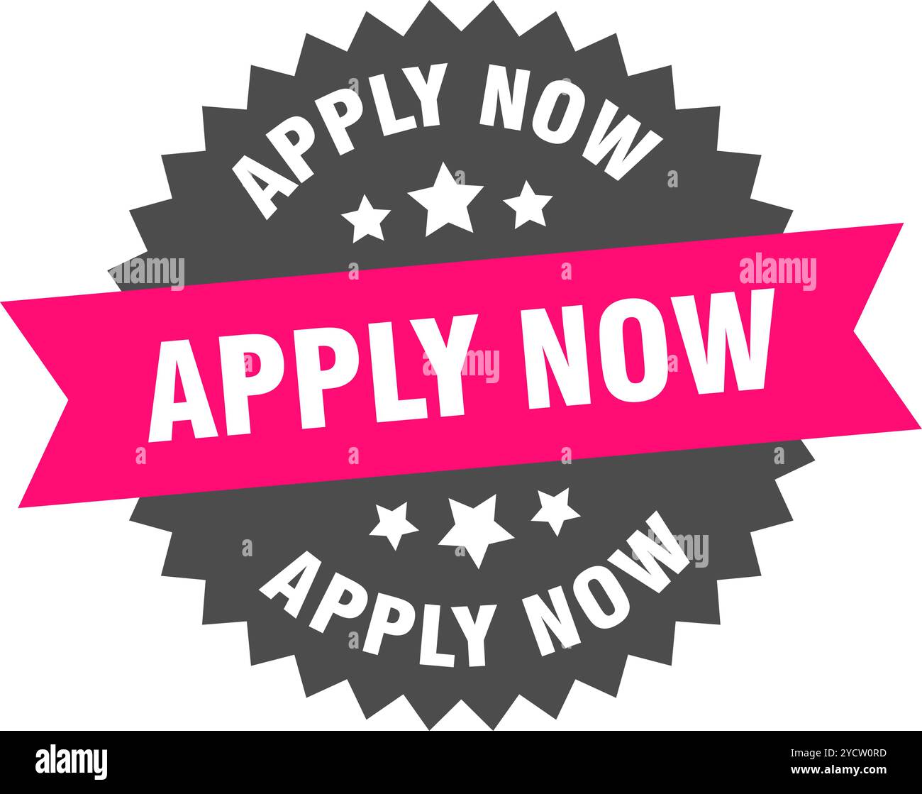 apply now round pink label isolated on transparent background. apply ...