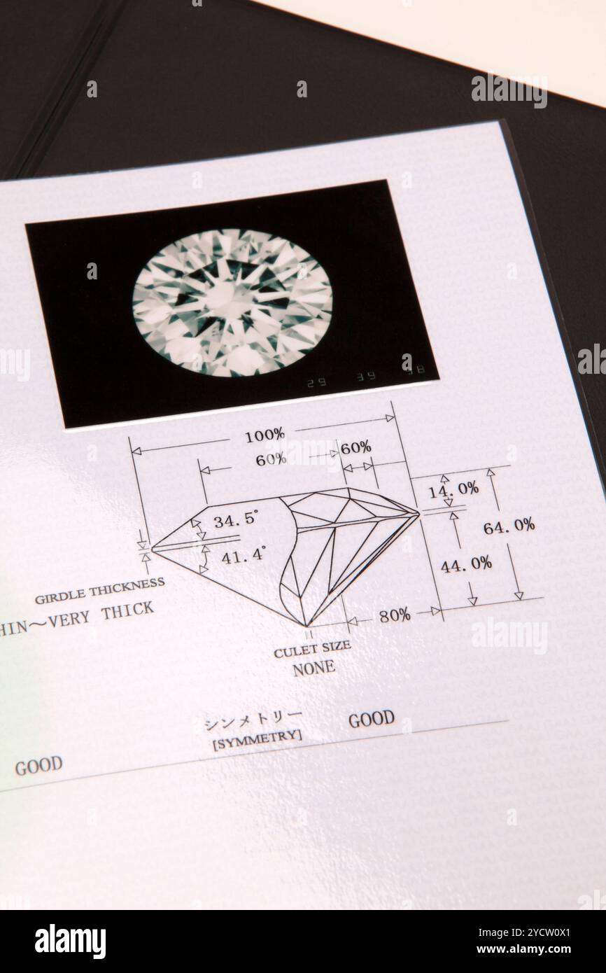 Diamond identification certificates Stock Photo - Alamy