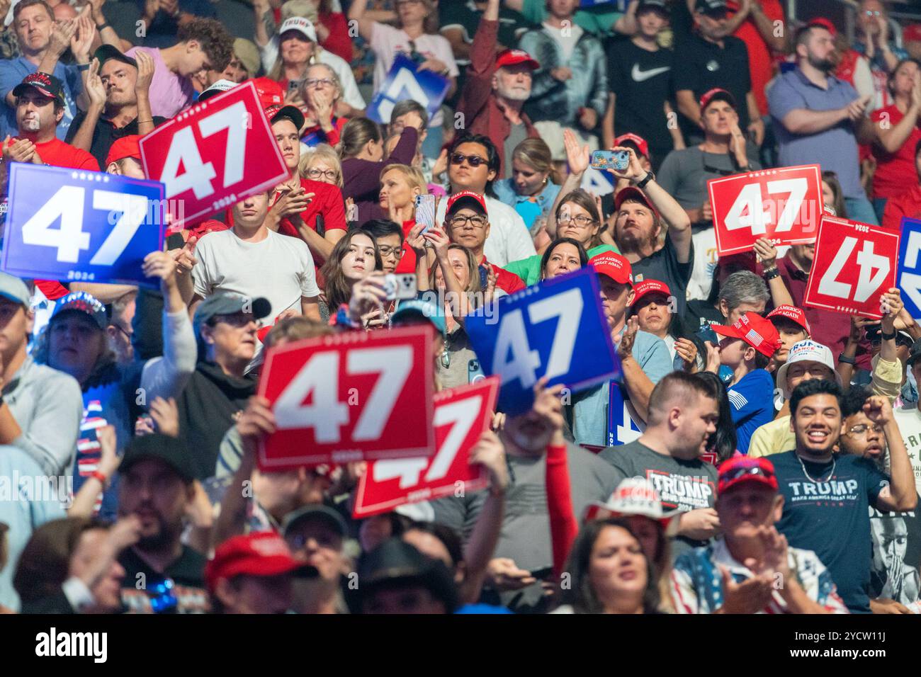 Audience at a Donald Trump election rally at the Gas South Arena in ...