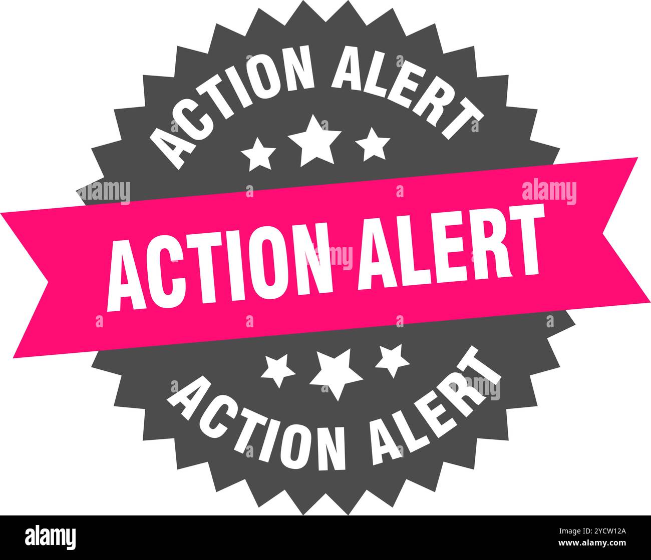 action alert round pink label isolated on transparent background ...
