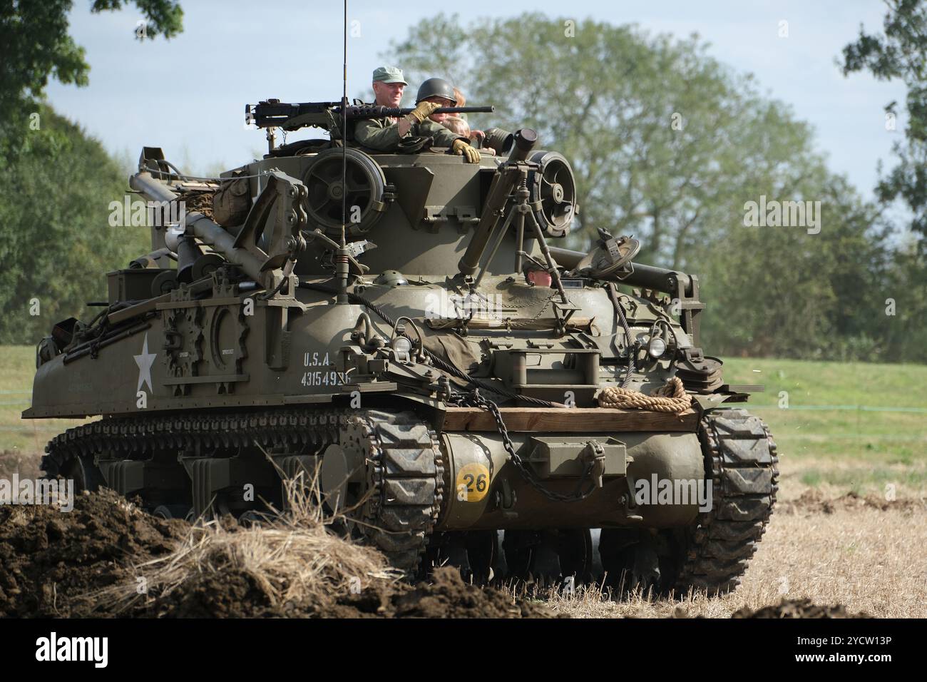 Tank recovery vehicle based on Sherman chassis Stock Photo - Alamy