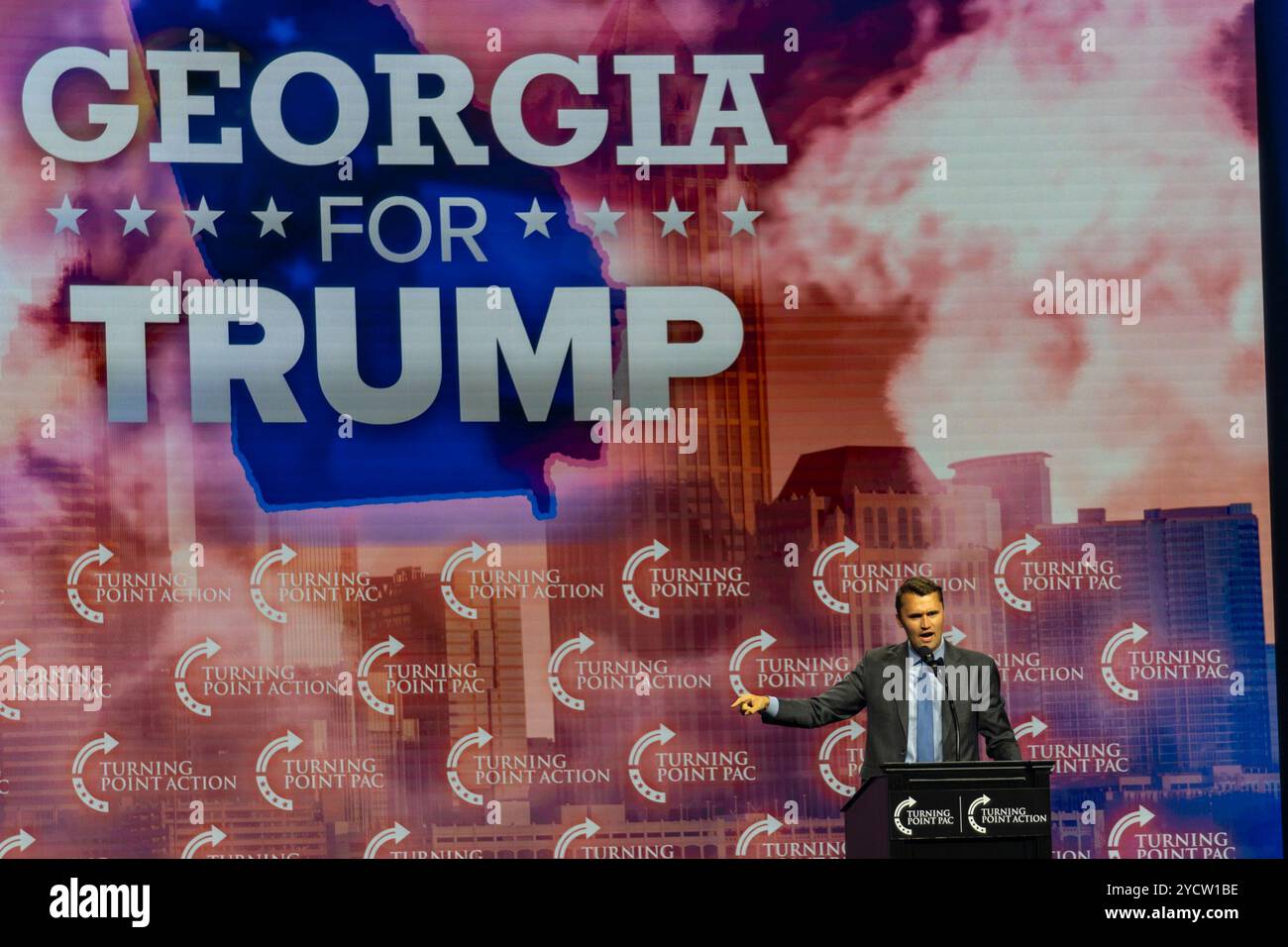 Donald Trump election rally at the Gas South Arena in Duluth, Georgia ...