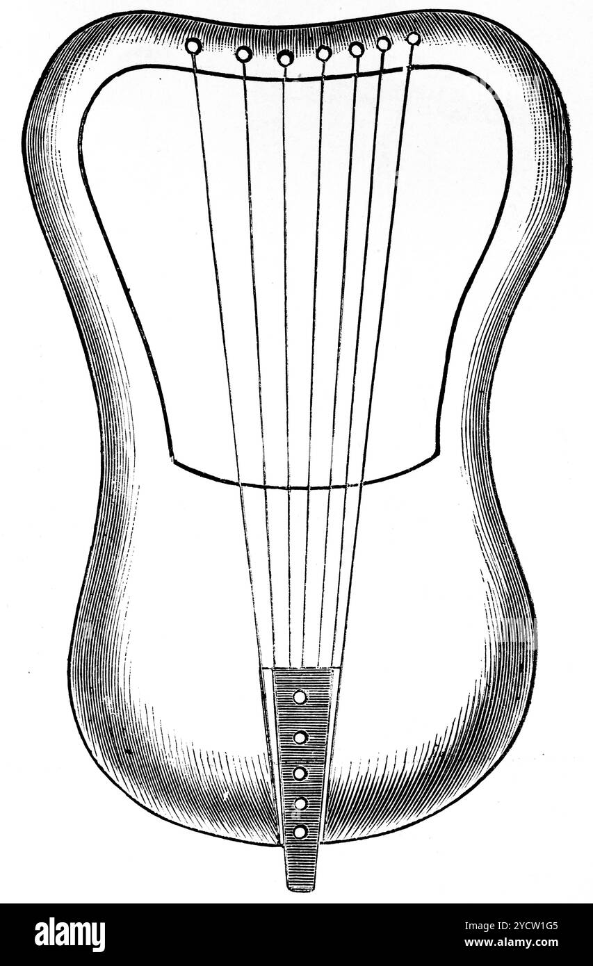 Historic harp called Cythara teutonica with seven strings, mentioned in ...