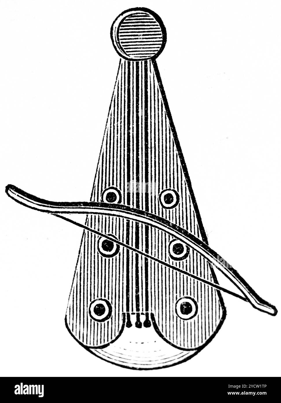 Drawing of the 11th century showing a differently shapred violin with ...