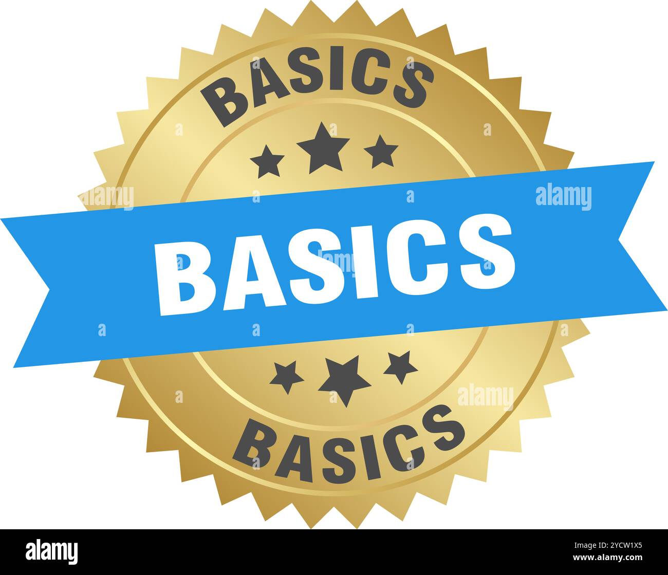 basics round blue and gold label isolated on transparent background. basics Stock Vector Image ...