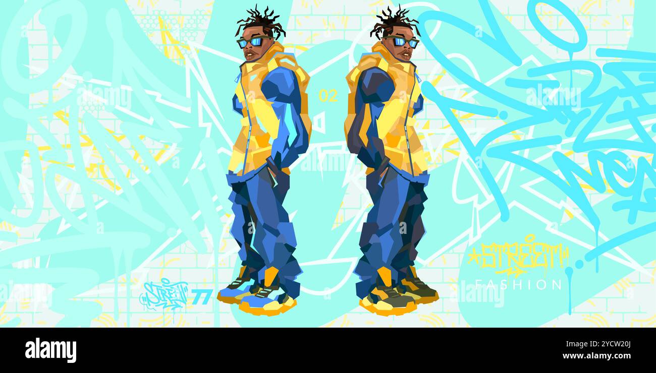 Trendy Abstract Urban Street Art Graffiti Style Cartoon Fashion ...