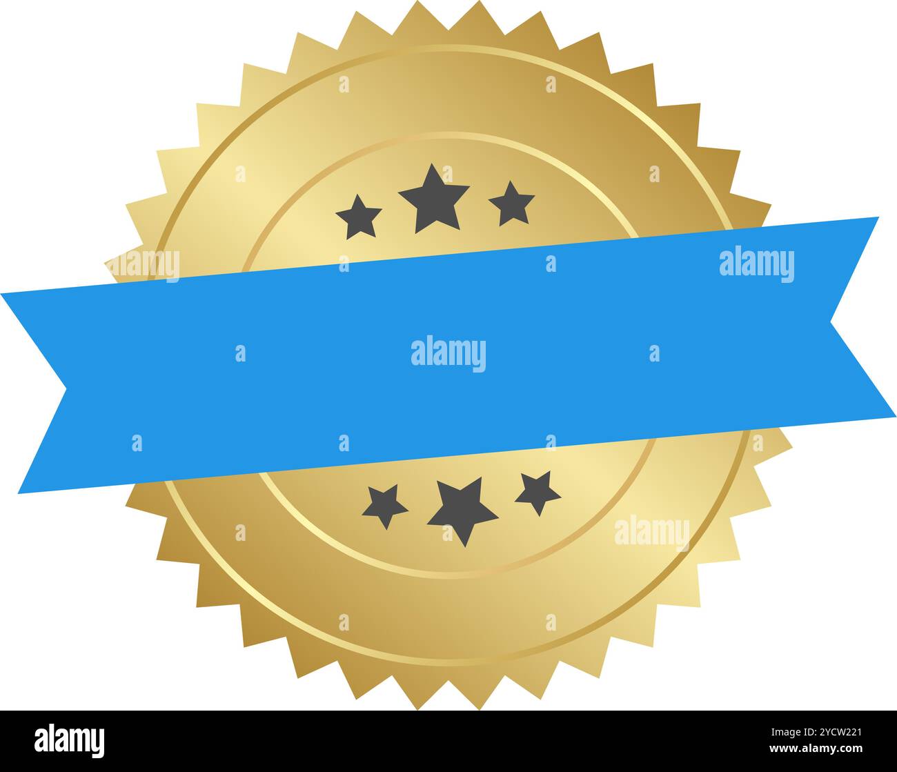 blank round blue and gold label isolated on transparent background ...