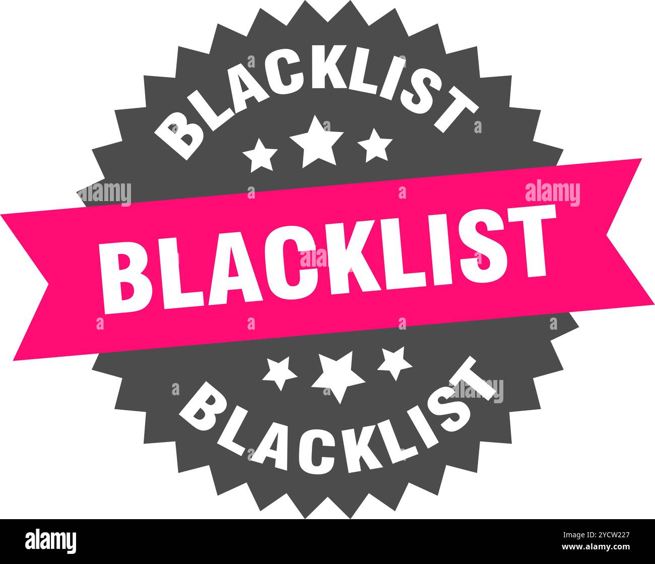 blacklist round pink label isolated on transparent background ...