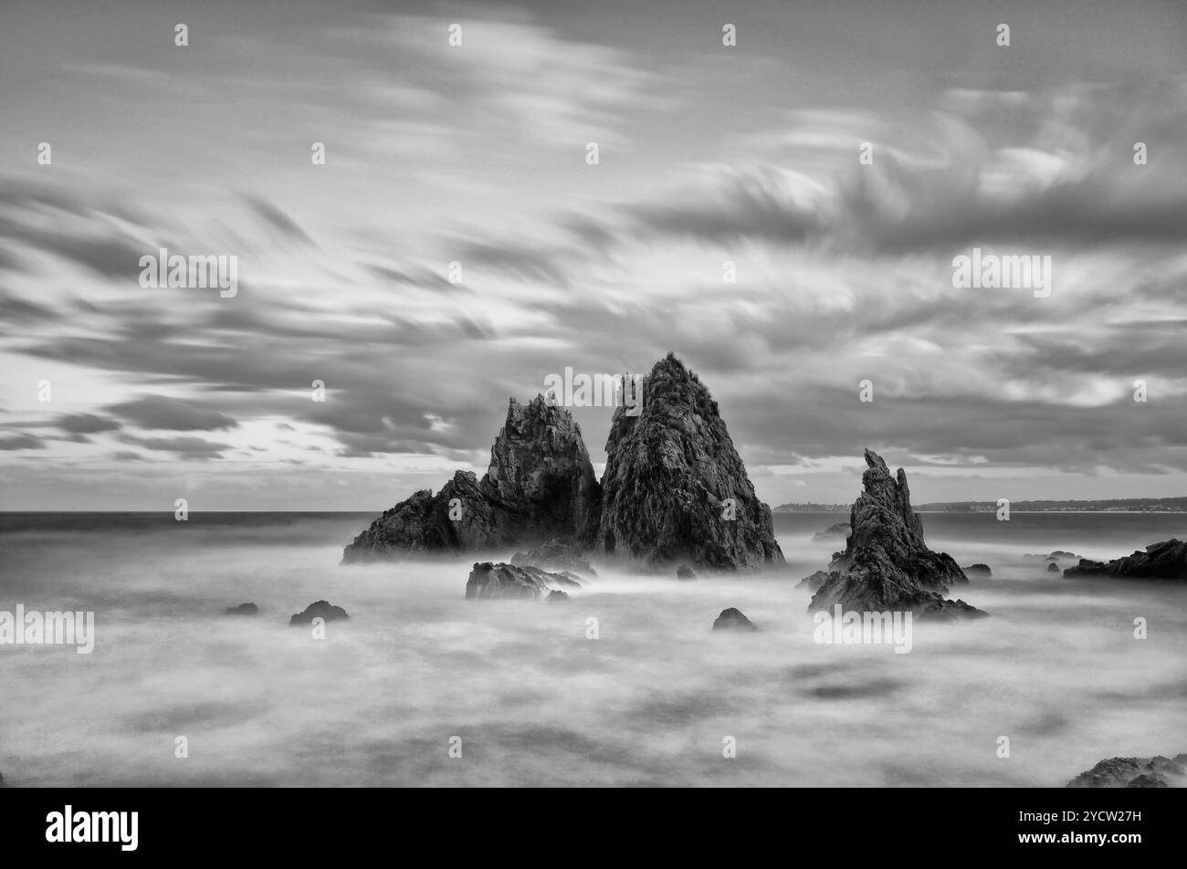 Amazing sunset Black and White Stock Photos & Images - Alamy