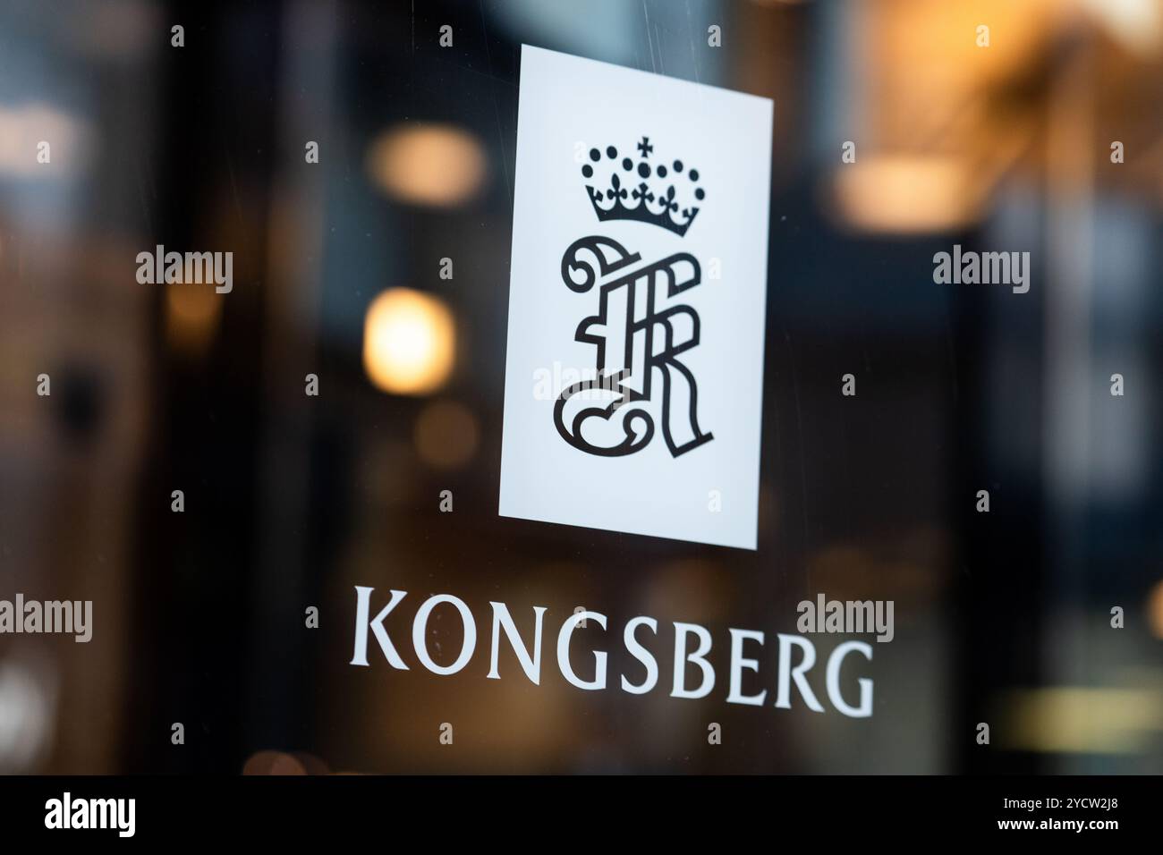 Oslo 20241024. The logo of the Kongsberg group on the facade in ...