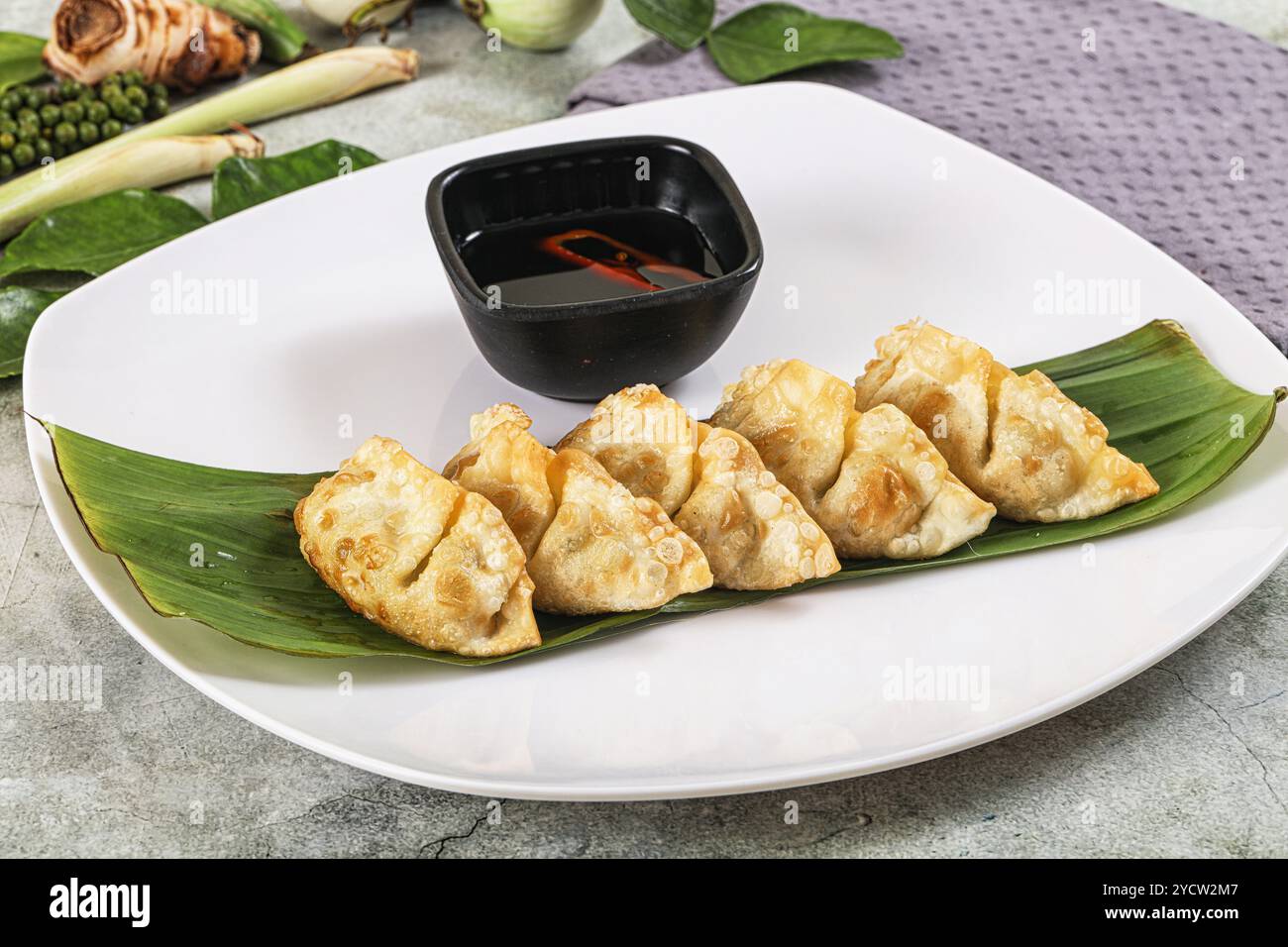 Japanese cuisine - stuffed dumplings gyoza with prawn or meat Stock ...