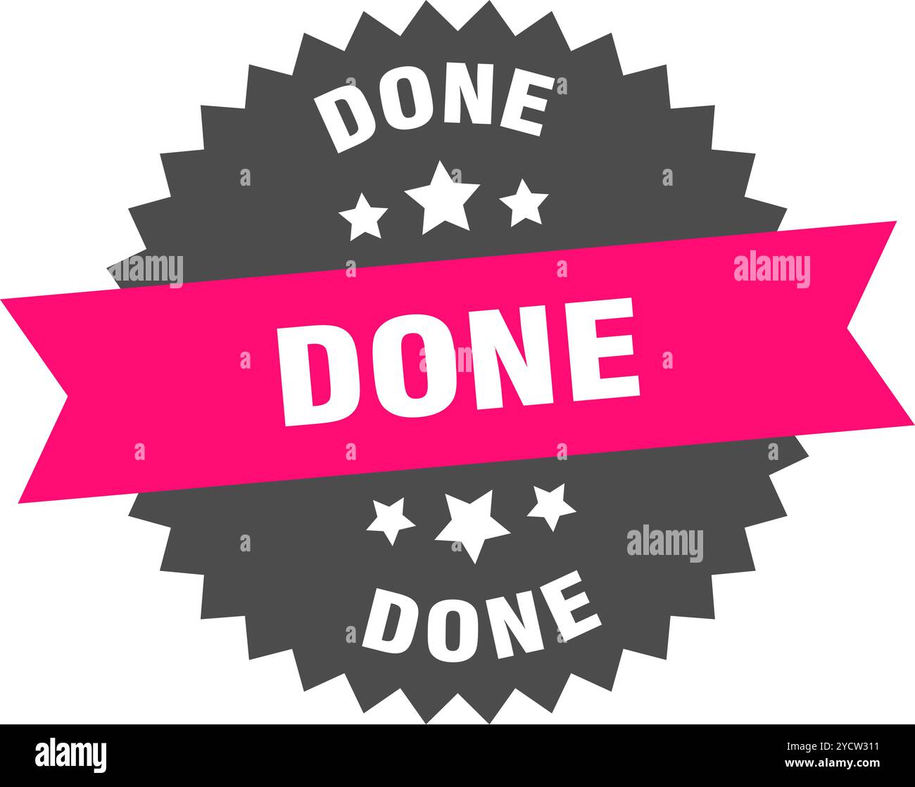 done round pink label isolated on transparent background. done Stock ...