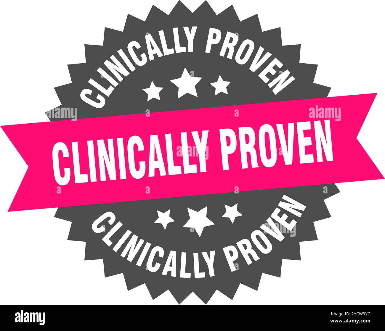 clinically proven round pink label isolated on transparent background ...